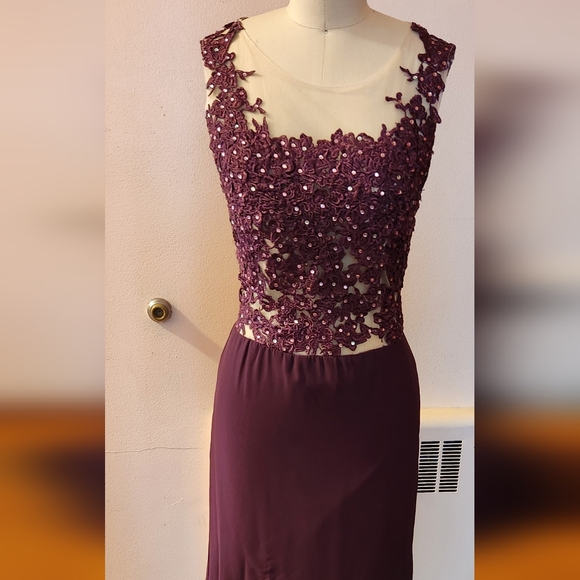 Dresses | Elegant Purple Lace Evening Dress | Poshmark